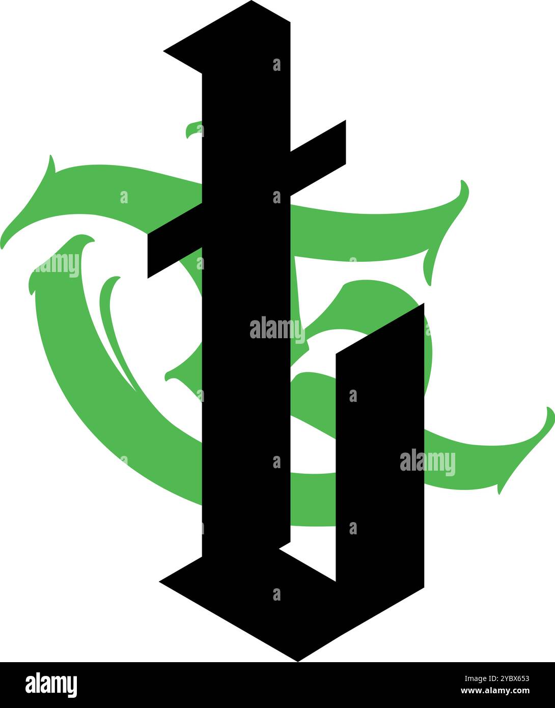 Gothic, letter T. Vector. Graffiti, tags in Gothic medieval style ...