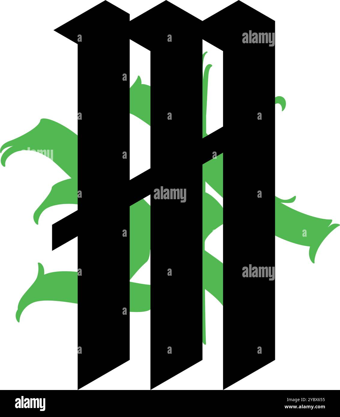 Gothic, letter M. Vector. Graffiti, tags in Gothic medieval style ...