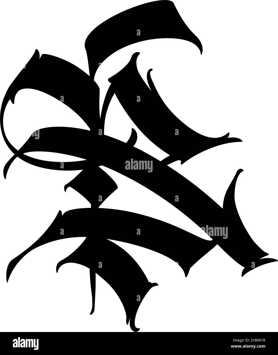 Letter K in graffiti and gothic style. Vector. Graffiti, tag and ...