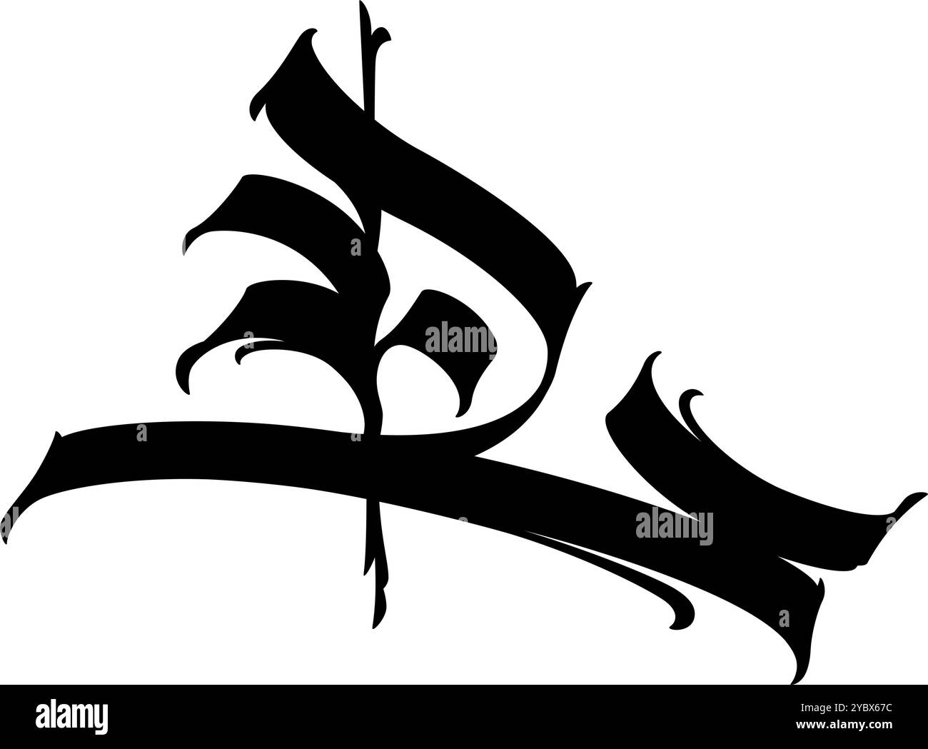 Letter Z in graffiti and gothic style. Vector. Graffiti, tag and ...