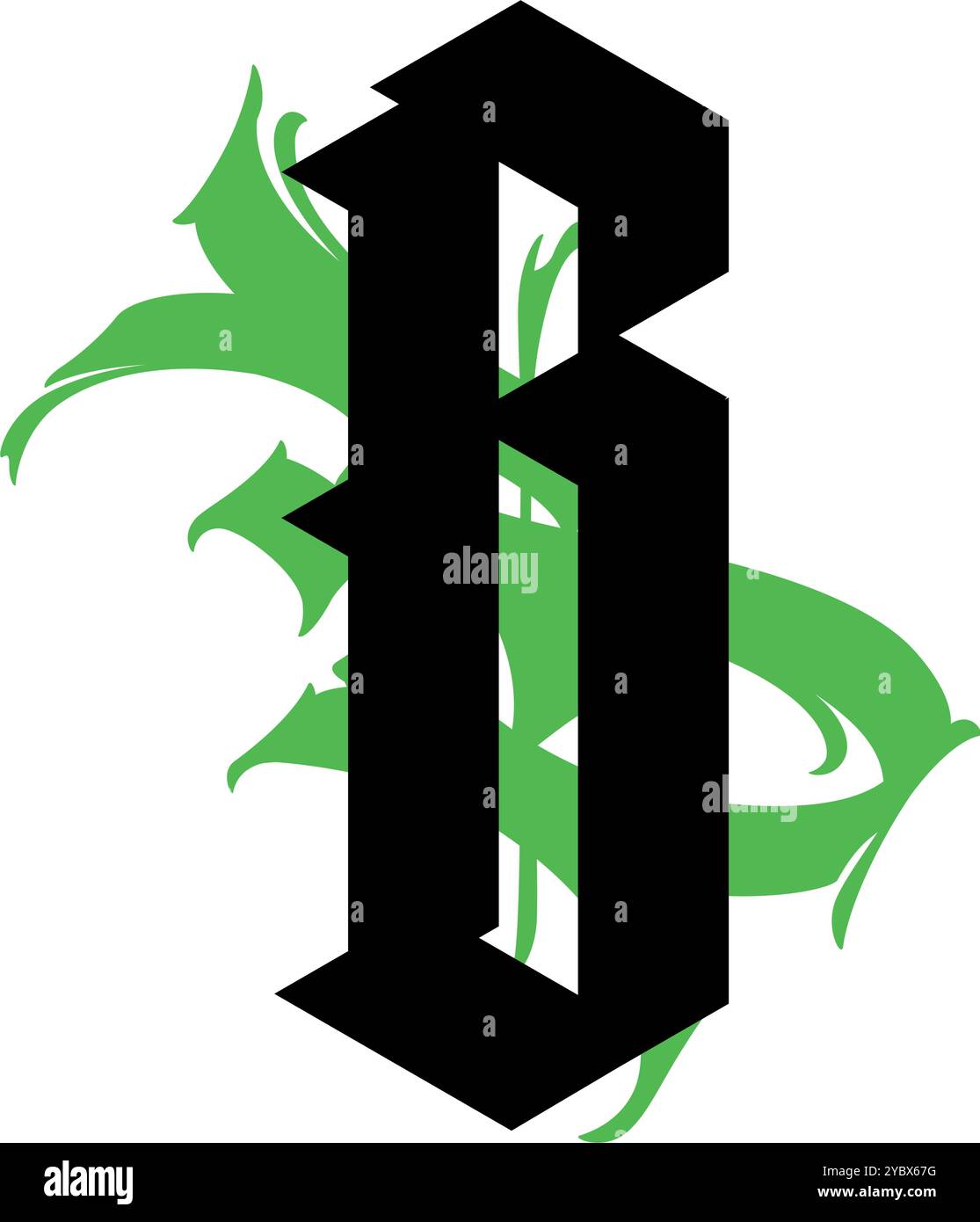 Gothic, letter B. Vector. Graffiti, tags in Gothic medieval style ...