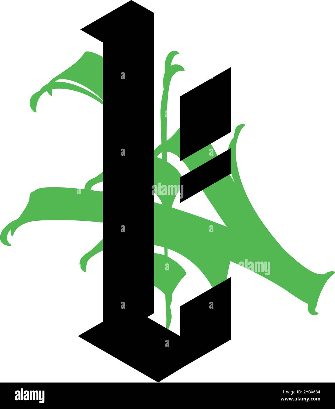 Gothic, letter L. Vector. Graffiti, tags in Gothic medieval style ...