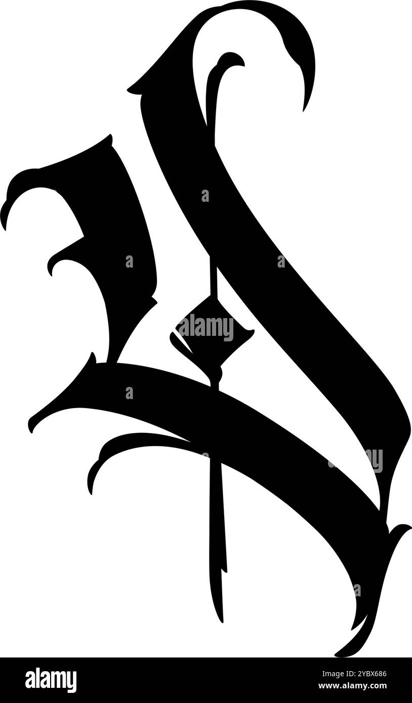 Letter V in graffiti and gothic style. Vector. Graffiti, tag and ...