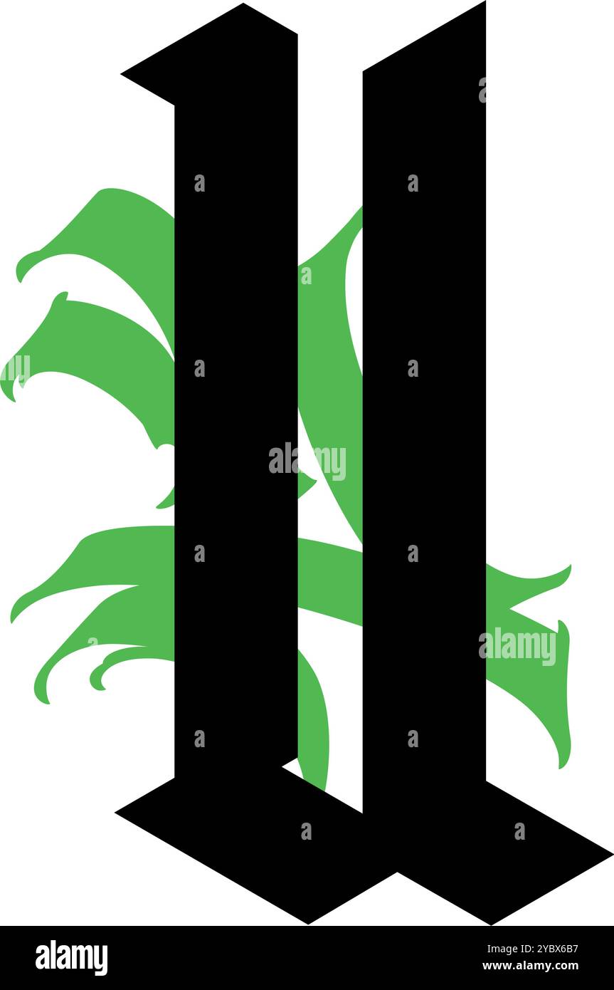 Gothic, letter U. Vector. Graffiti, tags in Gothic medieval style ...