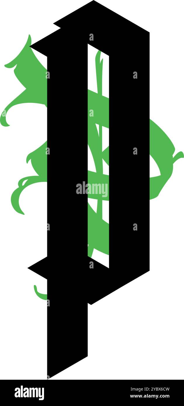 Gothic, letter P. Vector. Graffiti, tags in Gothic medieval style ...