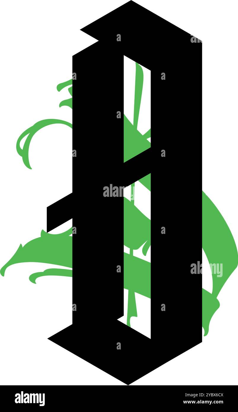 Gothic, letter O. Vector. Graffiti, tags in Gothic medieval style ...