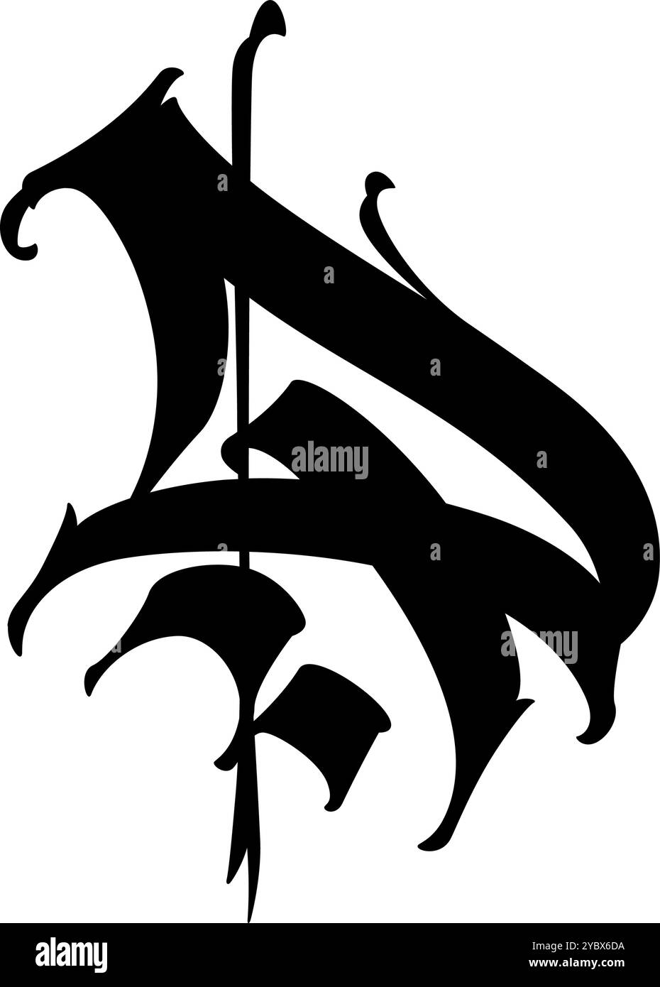 Letter Q in graffiti and gothic style. Vector. Graffiti, tag and ...