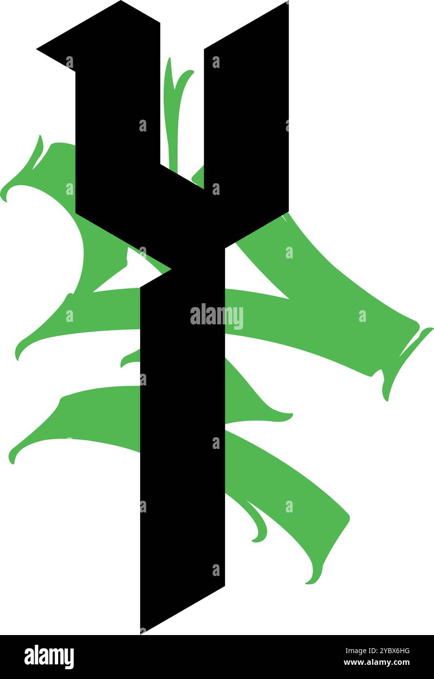Gothic, letter Y. Vector. Graffiti, tags in Gothic medieval style ...