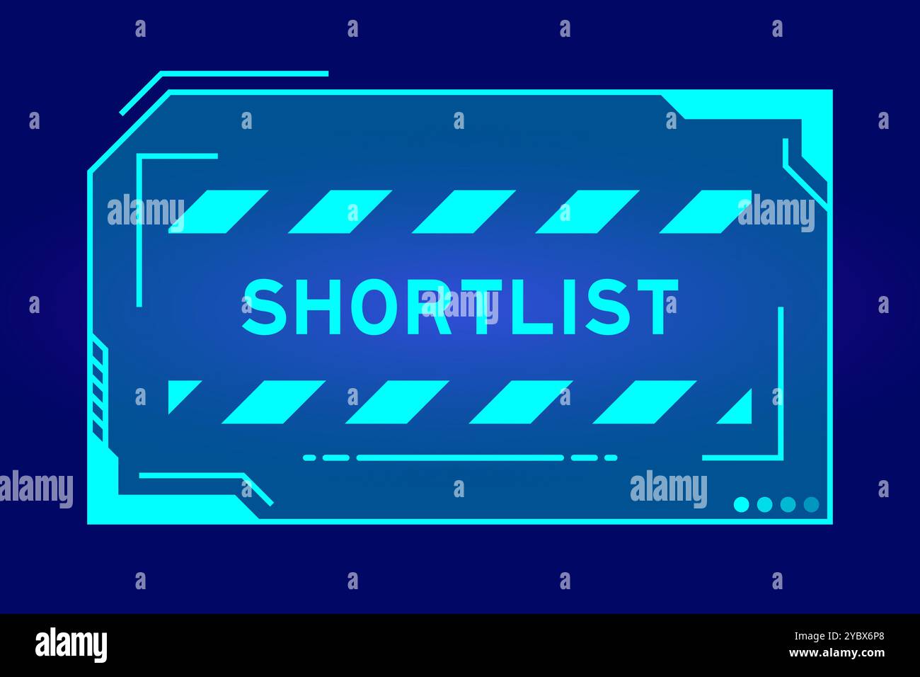 Blue color of futuristic hud banner that have word shortlist on user ...