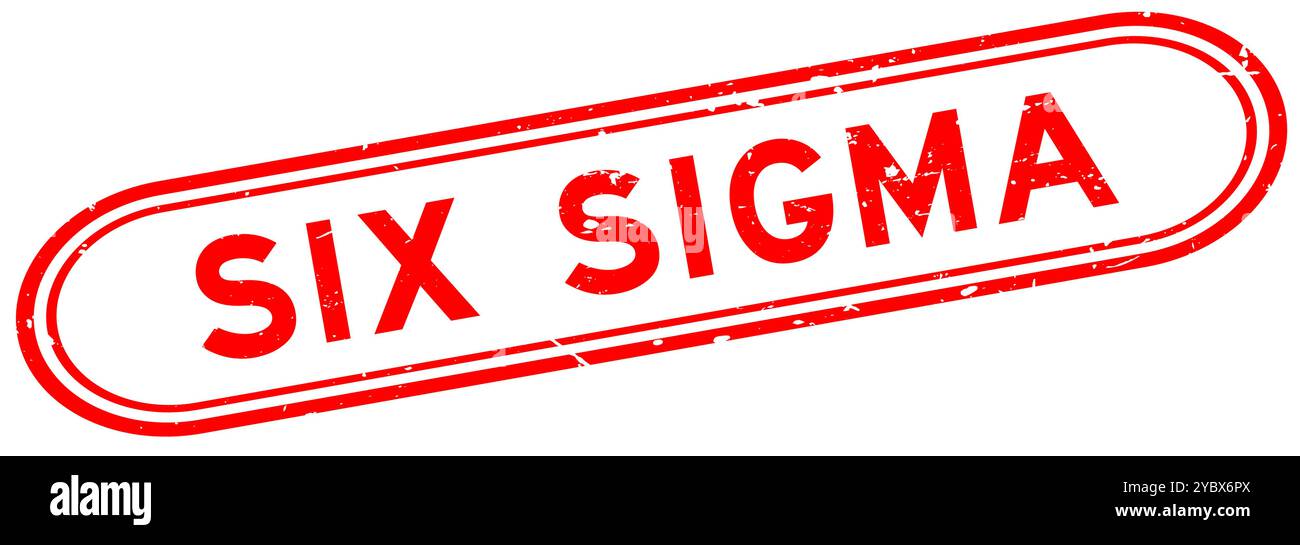 Grunge red six sigma word rubber seal stamp on white background Stock ...