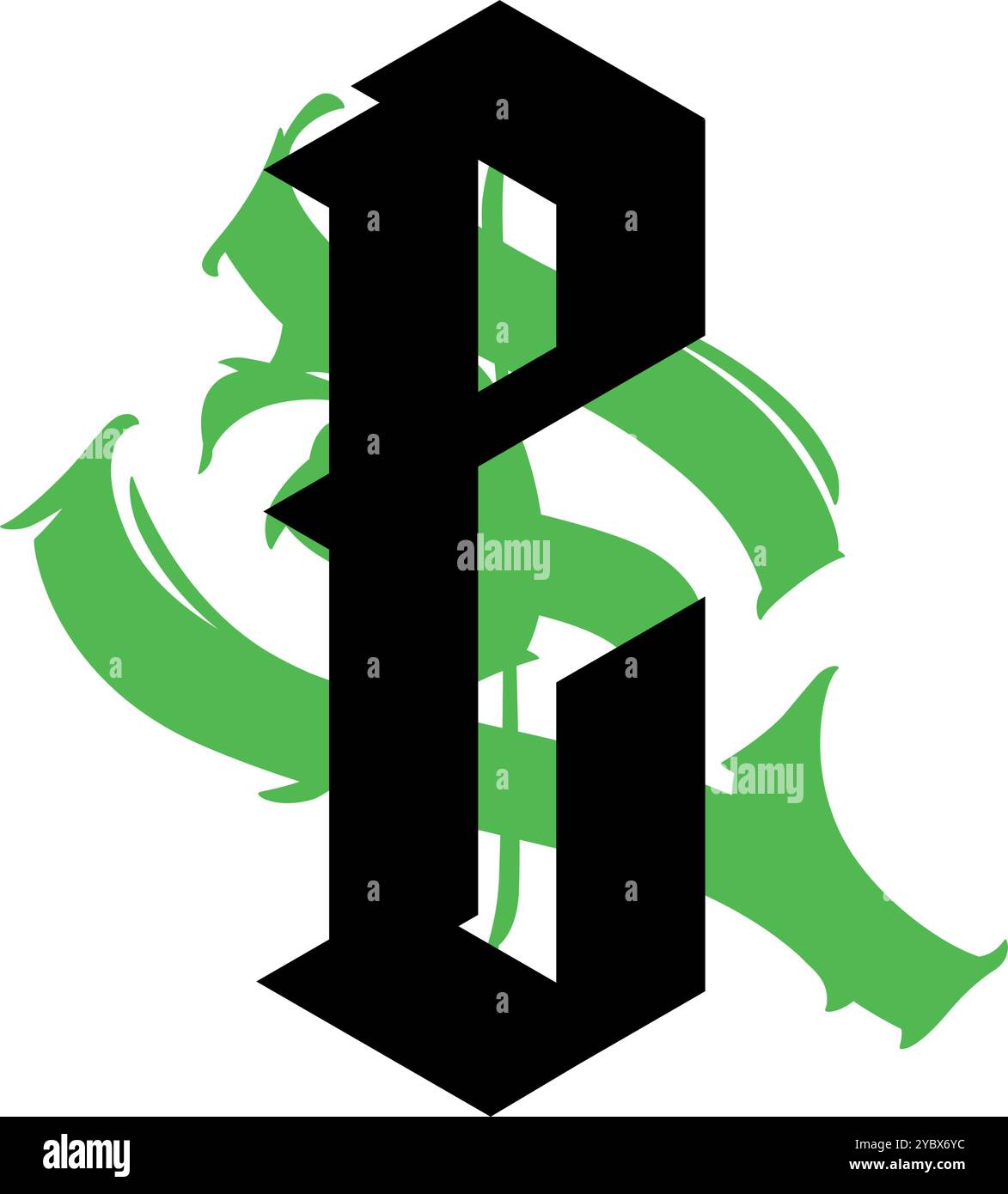 Gothic, letter E. Vector. Graffiti, tags in Gothic medieval style ...