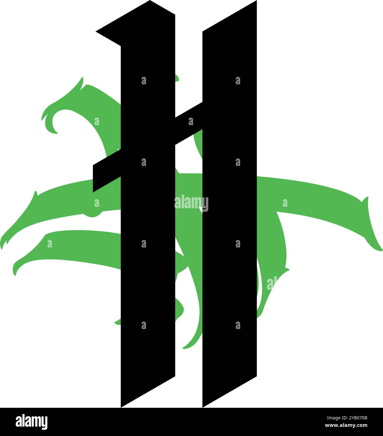 Gothic, letter H. Vector. Graffiti, tags in Gothic medieval style ...
