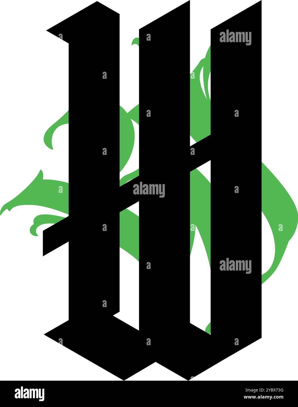 Gothic, letter W. Vector. Graffiti, tags in Gothic medieval style ...