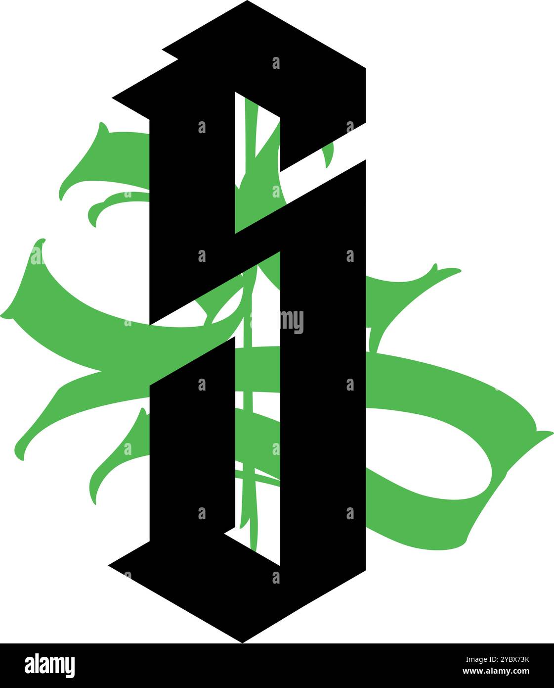 Gothic, letter S. Vector. Graffiti, tags in Gothic medieval style ...