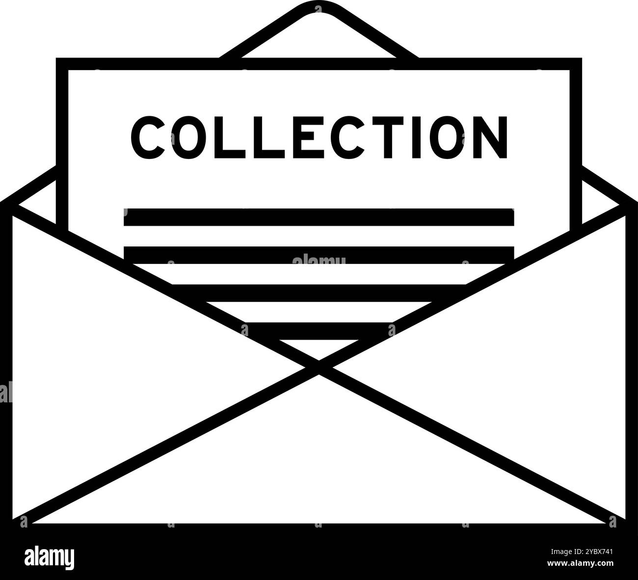 Envelope and letter sign with word collection as the headline Stock ...