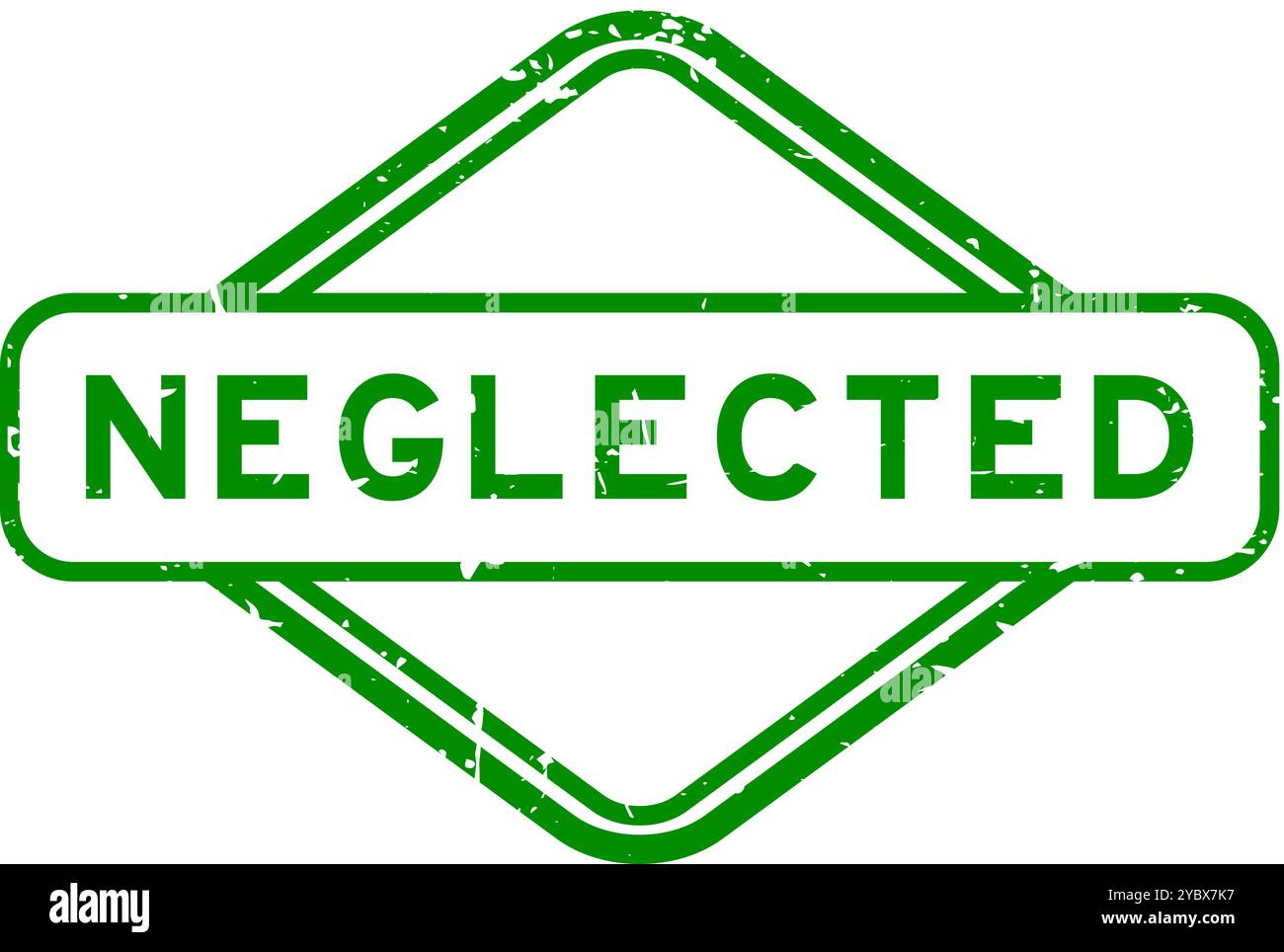 Grunge green neglected word rubber seal stamp on white background Stock ...