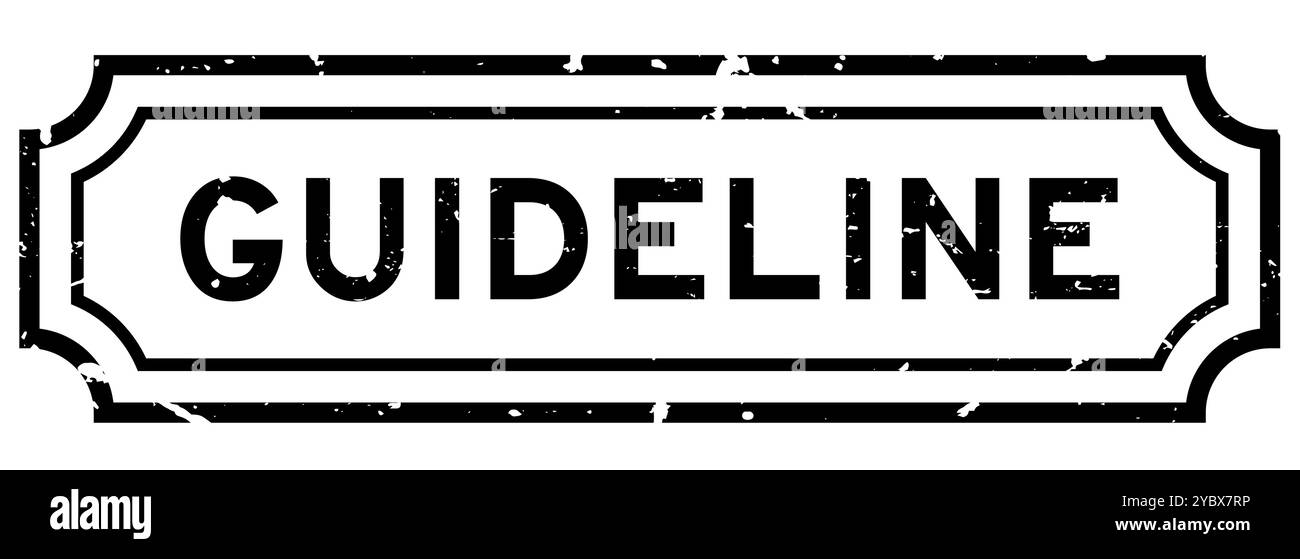 Grunge black guideline word rubber seal stamp on white background Stock ...