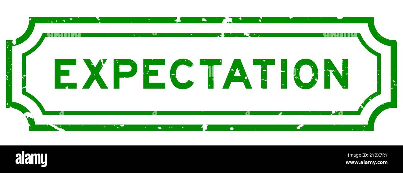 Grunge green expectation word rubber seal stamp on white background ...