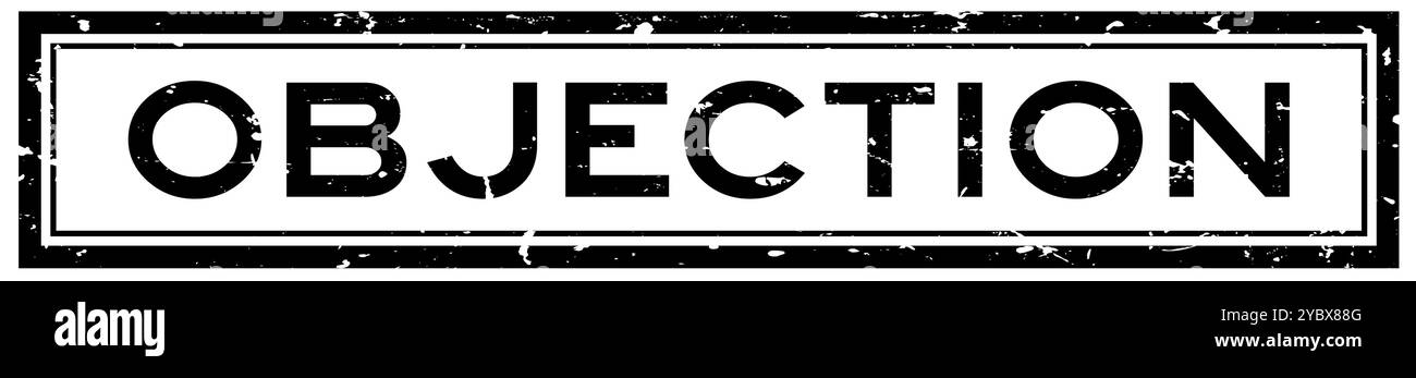 Grunge black objection word square rubber seal stamp on white background Stock Vector Image ...