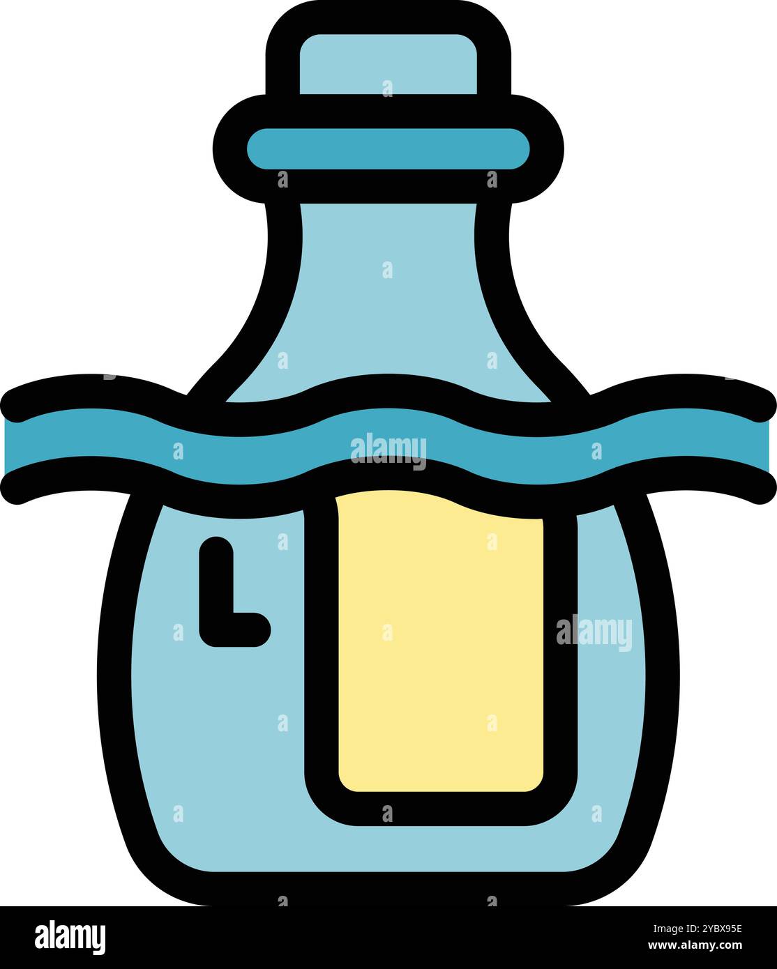 Glass bottle is floating in water, illustrating the concept of ...