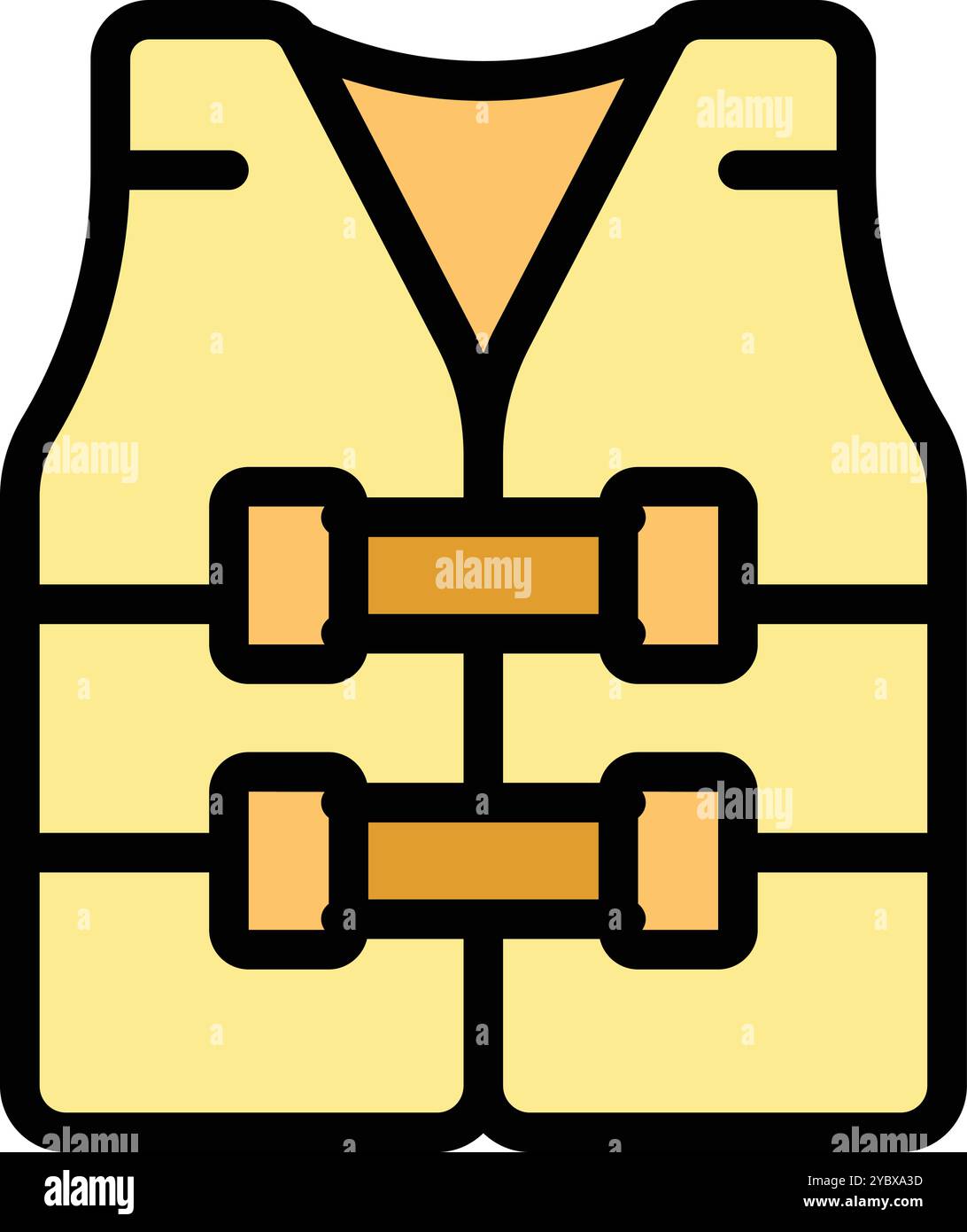 This icon of a yellow life jacket is perfect for representing safety in ...