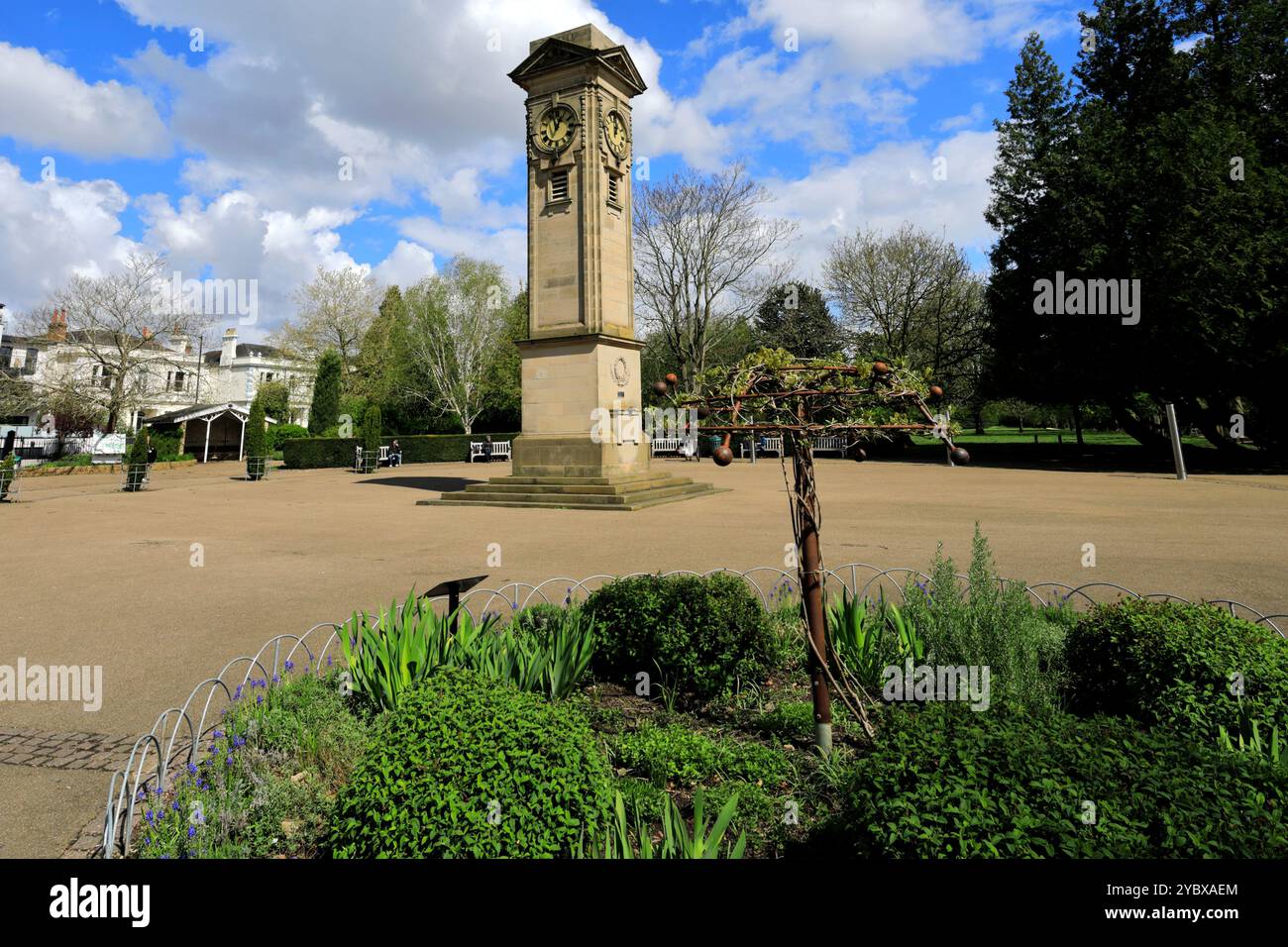 The Clock Tower memorial in Jephson Gardens, Royal Leamington Spa ...
