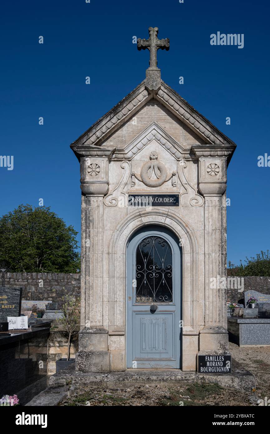 Family crypt at Rocamadour cemetery, Lot department, France Stock Photo ...