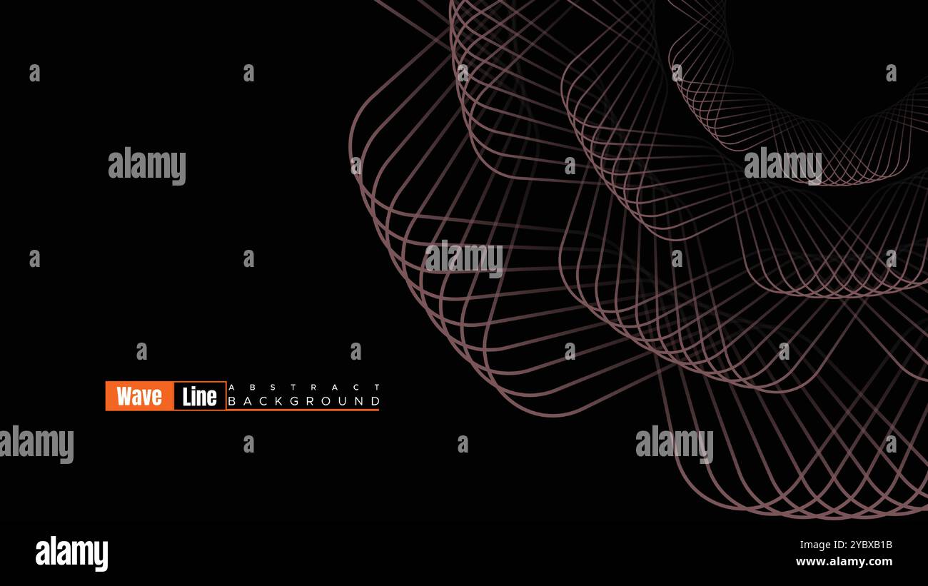 Abstract Digital Flowing Wave Stock Line Background Abstract Gradient Dynamic Waves Flow Grid