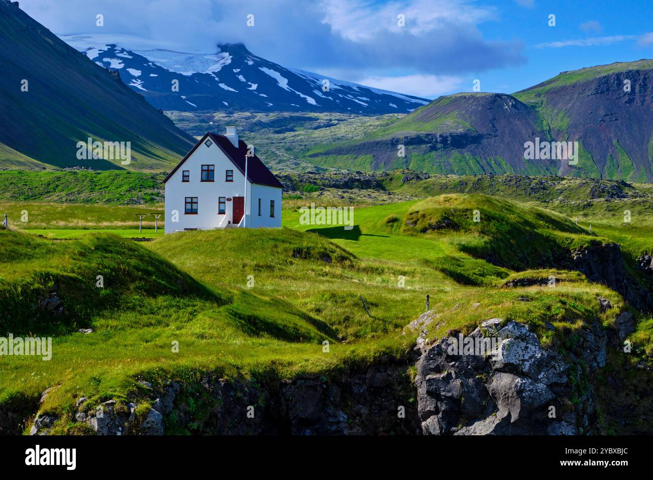 Iceland, Vesturland region, Snaefellsnes peninsula, Arnarstapi village ...