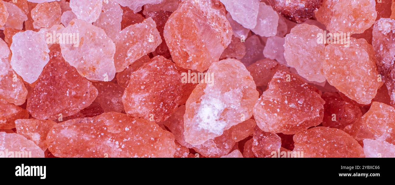 Pink Himalayan salt with visible details. texture or background Stock ...