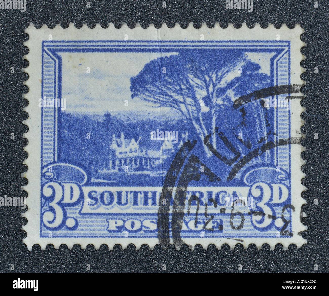 Cancelled postage stamp printed by South Africa, that shows Groote ...