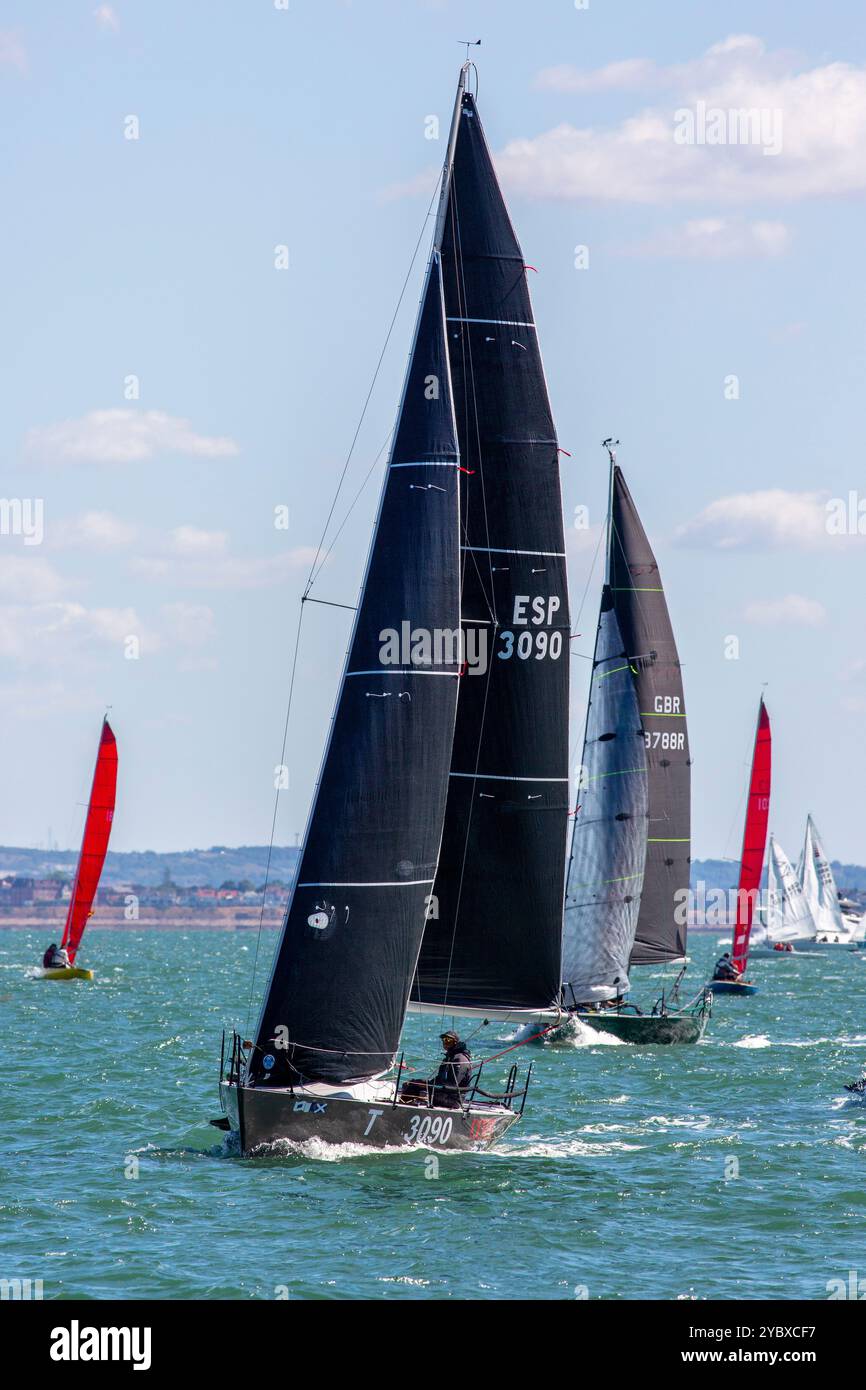 Quarter Ton yachts racing in the Cowes Week 2022 regatta Stock Photo ...