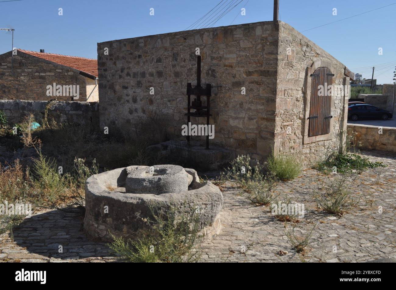 The Traditional oil mill old in the Villages of Cyprus Stock Photo - Alamy