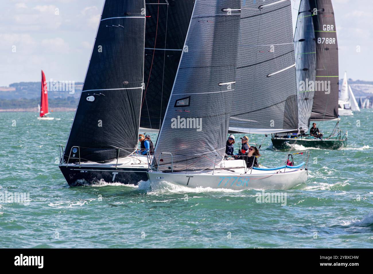 Quarter Ton yachts racing in the Cowes Week 2022 regatta Stock Photo ...