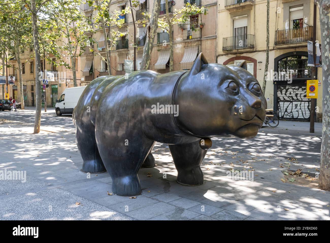 Barcelona, Spain - July 18, 2022: The Botero's Cat (Spanish: El Gato de ...