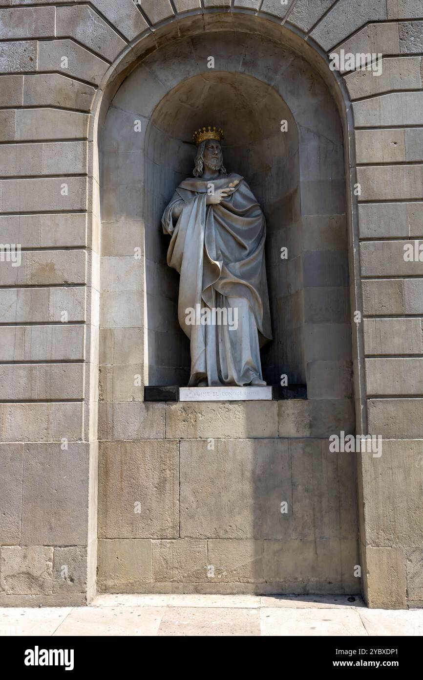 A statue of James The Conqueror (Catalan: Jaume I el Conqueridor) by ...