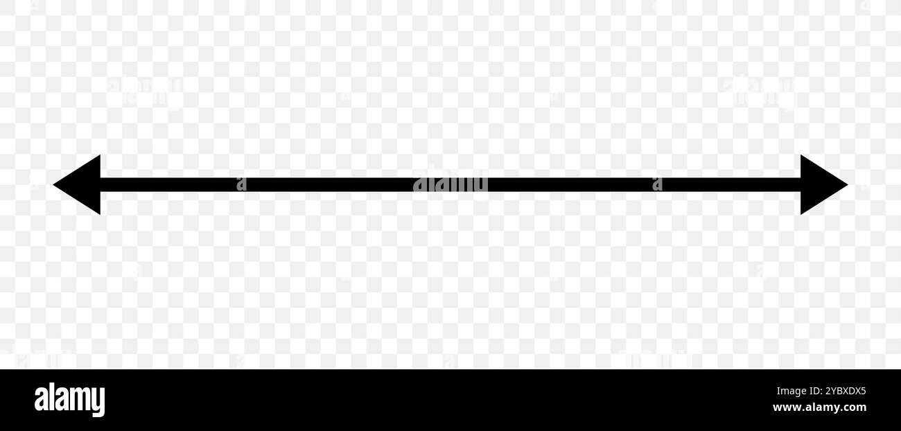 Straight Long Arrow. Icon of width, height, thickness, depth and length. Simple black symbol for ...