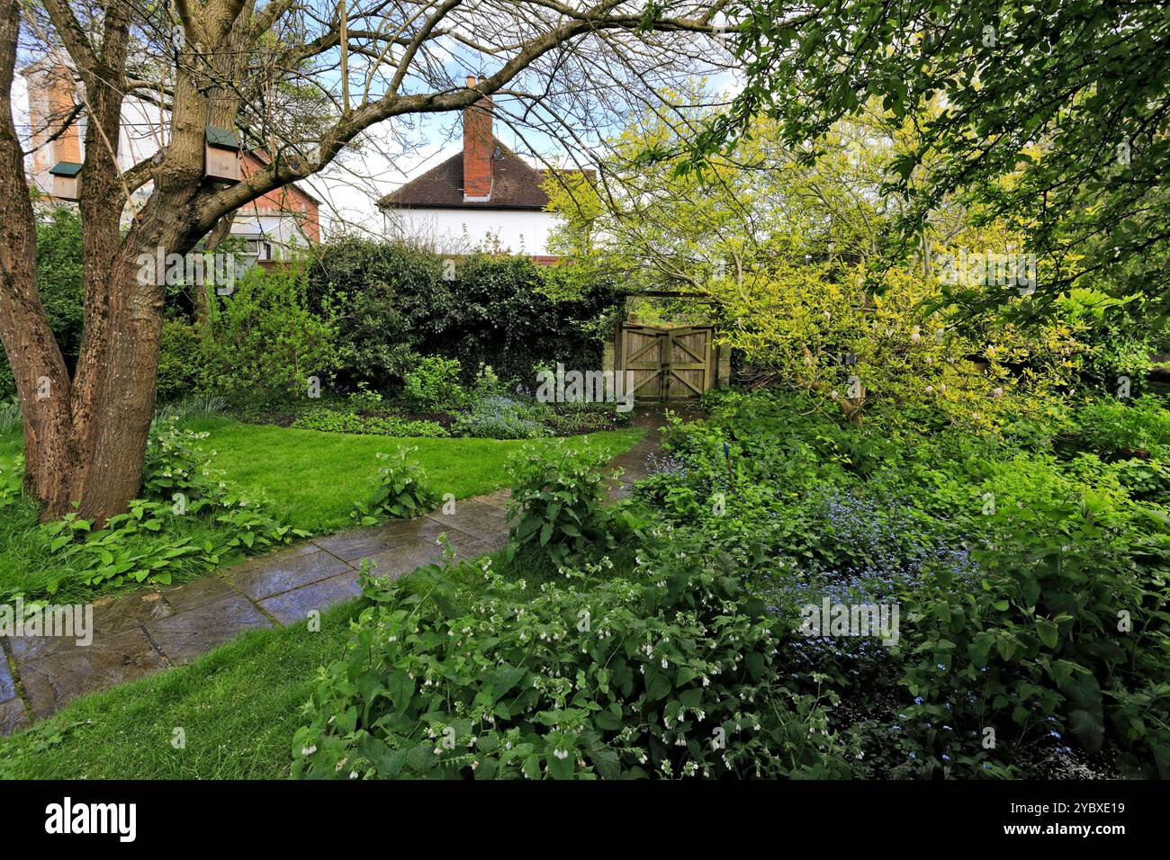 The Quakers Garden in the grounds of the Warwick Quakers house, Warwick town, Warwickshire ...