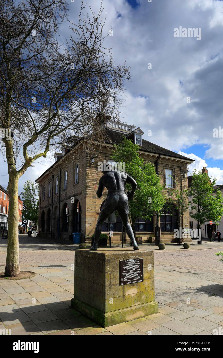 The Randolph Turpin statue in Market Place, Warwick town, Warwickshire ...