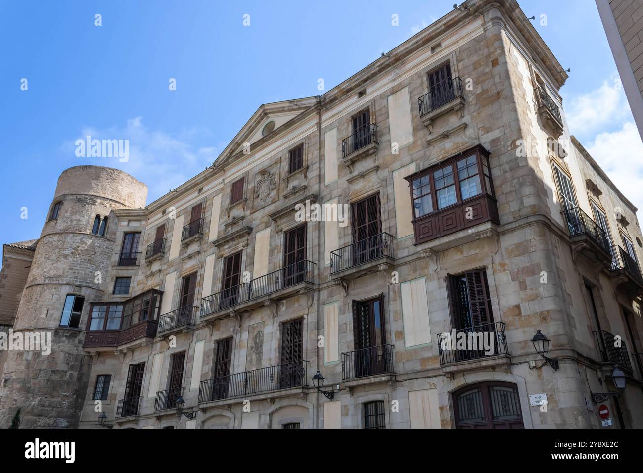 A historic building on the Nova Square (Catalan: Plaça Nova), Barcelona ...