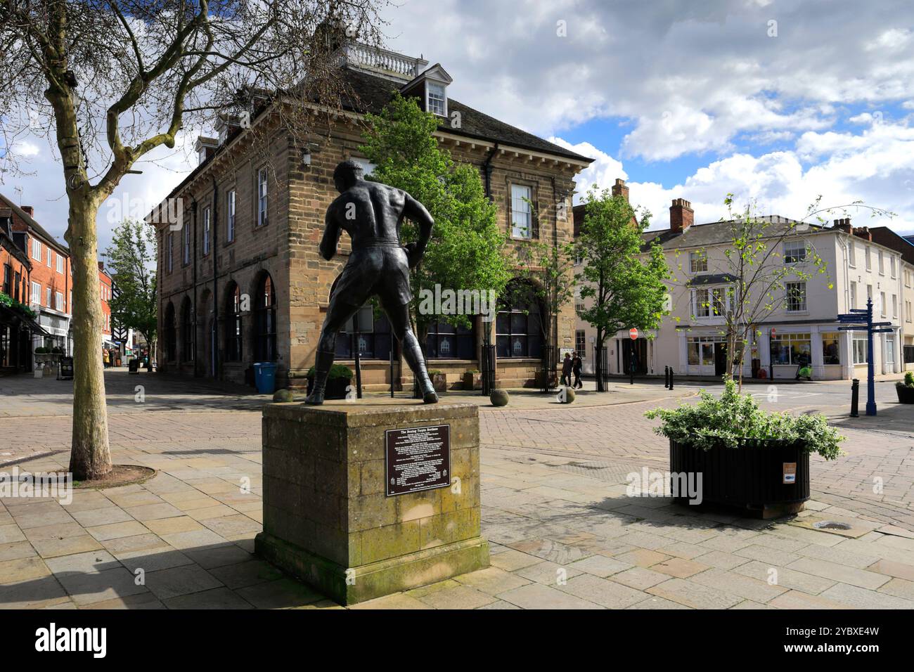 The Randolph Turpin statue in Market Place, Warwick town, Warwickshire ...