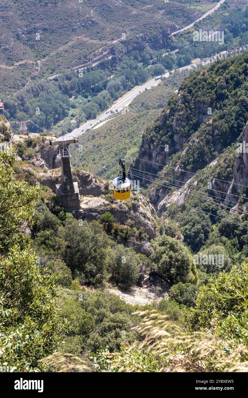 The Aeri de Montserrat, an aerial cable car which provides one of the ...