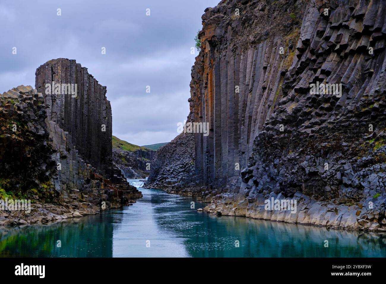Iceland, Austurland province, Egilsstadi, Studlagil Canyon, basalt ...