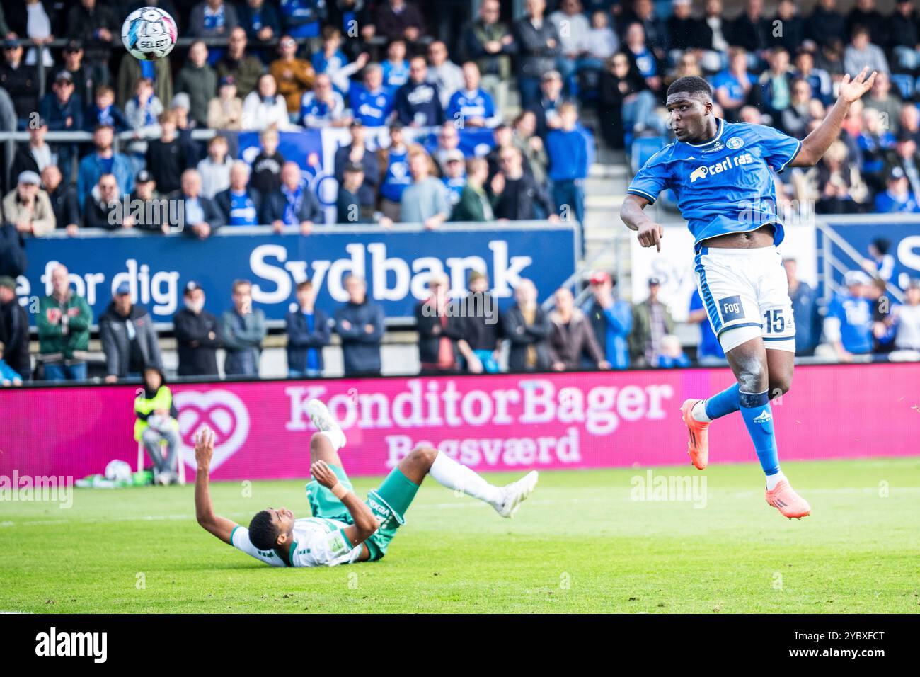 M. Opoku, Lyngby and D. Anyembe, Viborg during the super league match ...