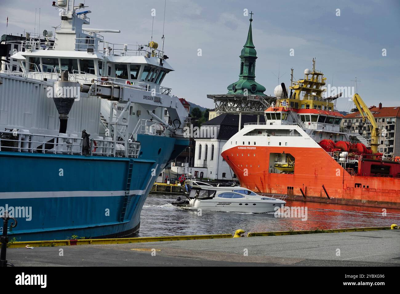 Bergen, Norway 8th September, 2024 Oil rig supply ships docked in ...