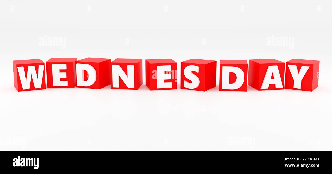 3d red Wednesday on grey background. Sales promotional concept rendered ...