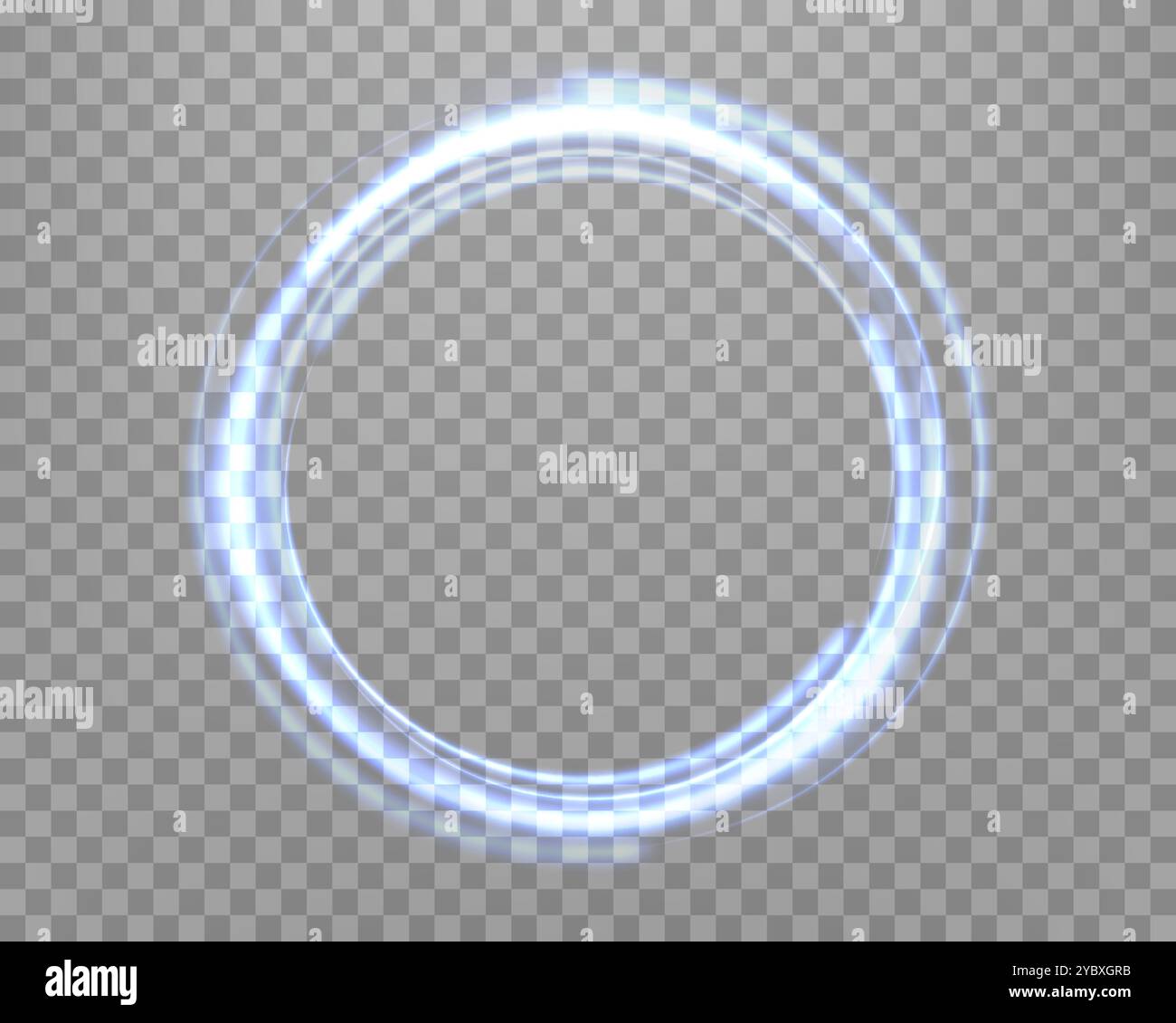 Blue magic ring with glowing. Neon realistic energy flare halo ring ...