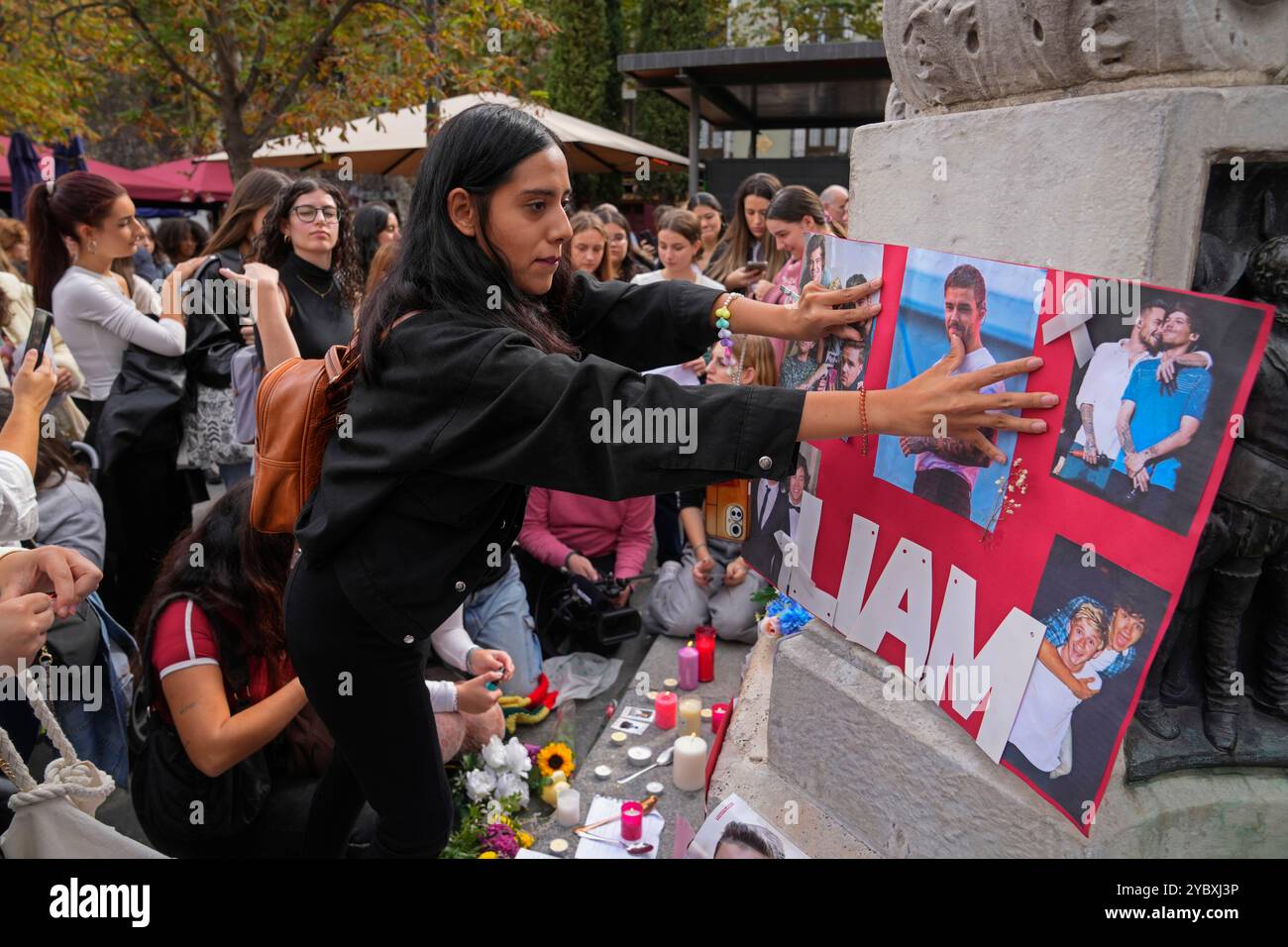 Fans of former One Direction singer Liam Payne gather in Madrid, Spain ...