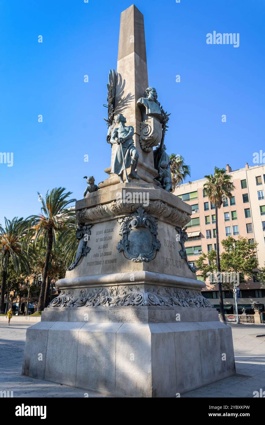 Monument to Rius i Taulet by Manuel Fuxá (circa 1901), Barcelona Stock ...