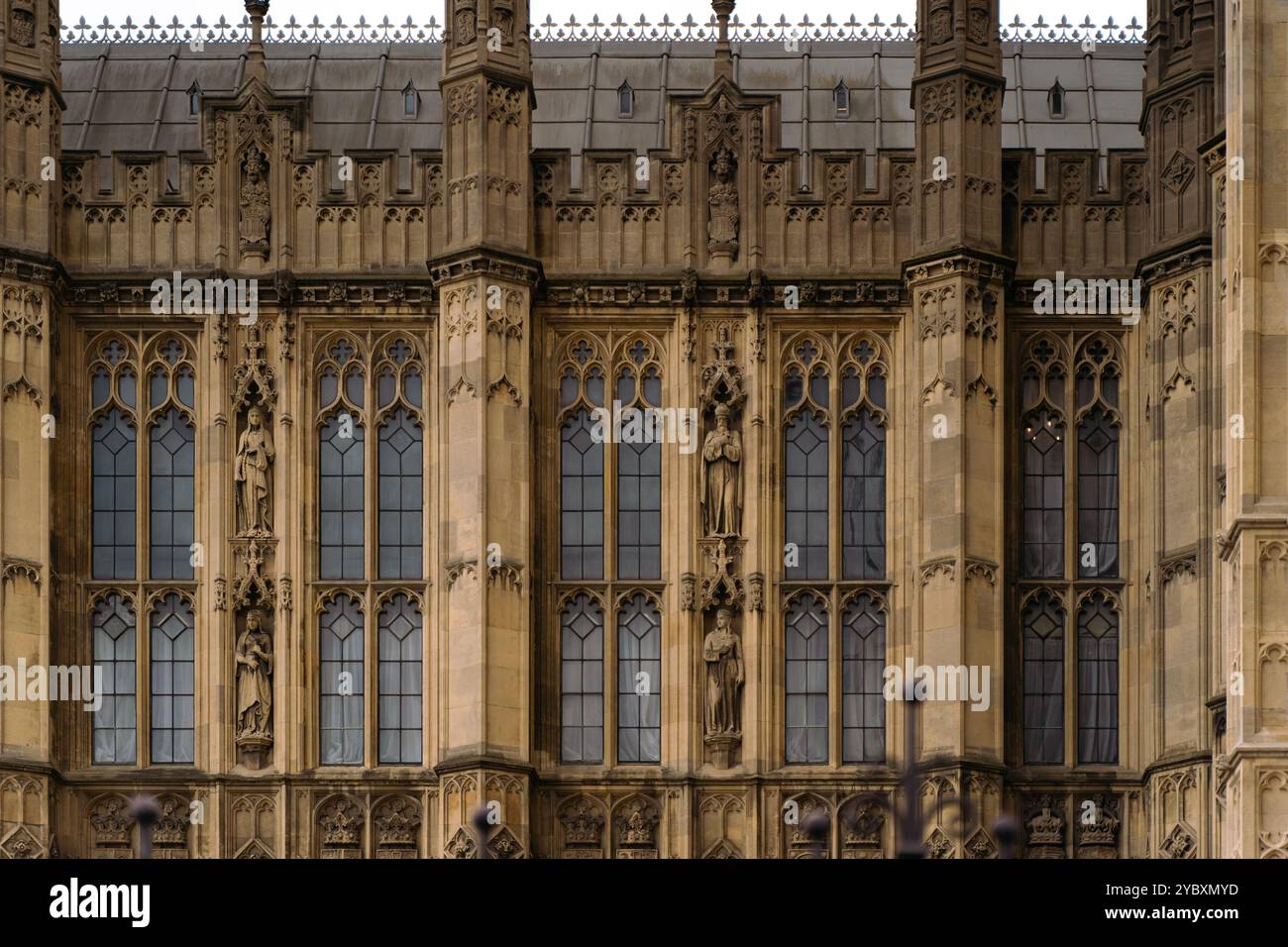 Gothic Architectural Facade with Sculptures and Windows Stock Photo - Alamy